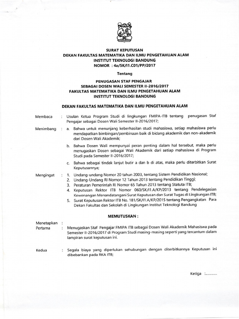 SK Dekan No 04a 2017 | PDF