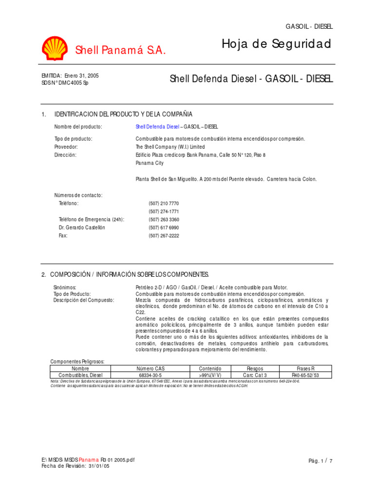 MSDS Diesel | PDF
