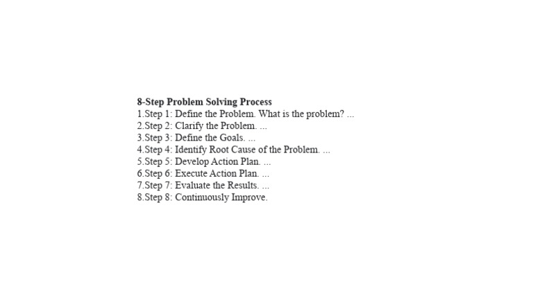 8-Step Problem Solving Guide | PDF | Business | Computers