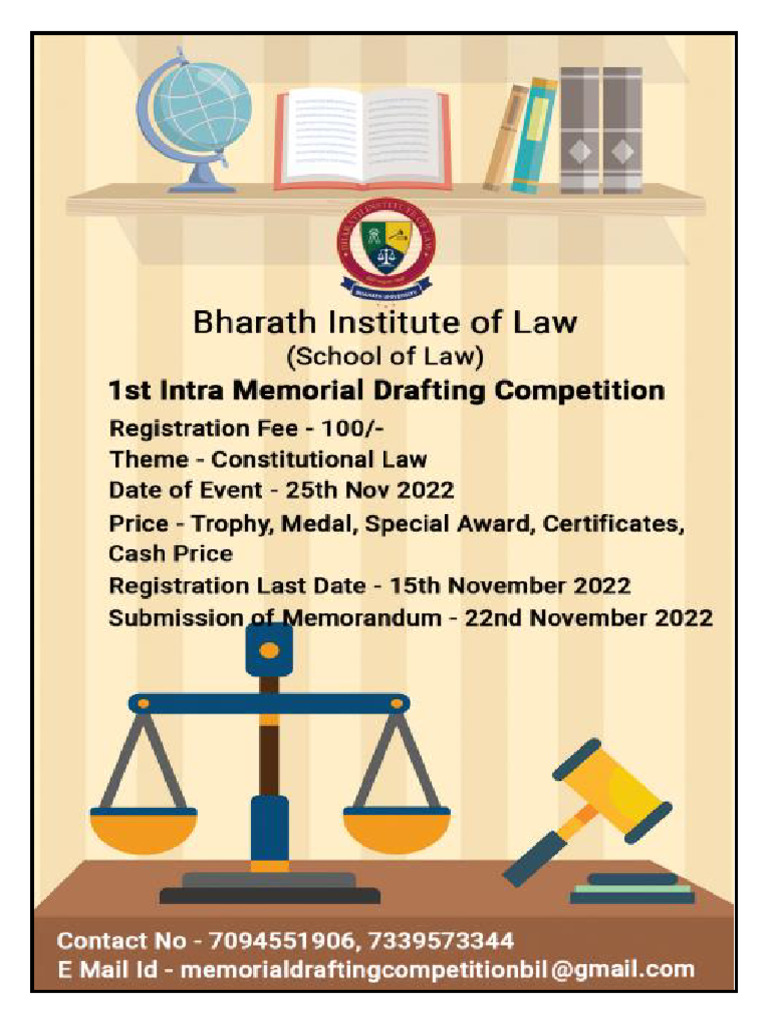 1st Intra Memorial Drafting Competition Brochure | PDF