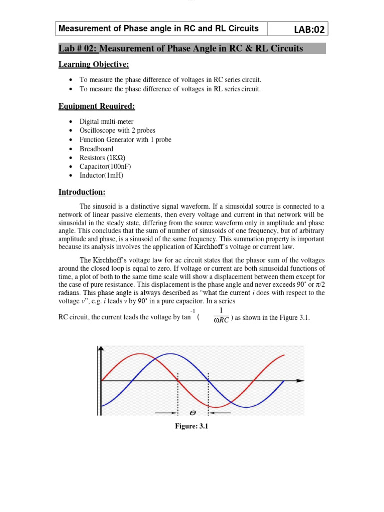 Lab 2-Phase Measurement (RC) | PDF