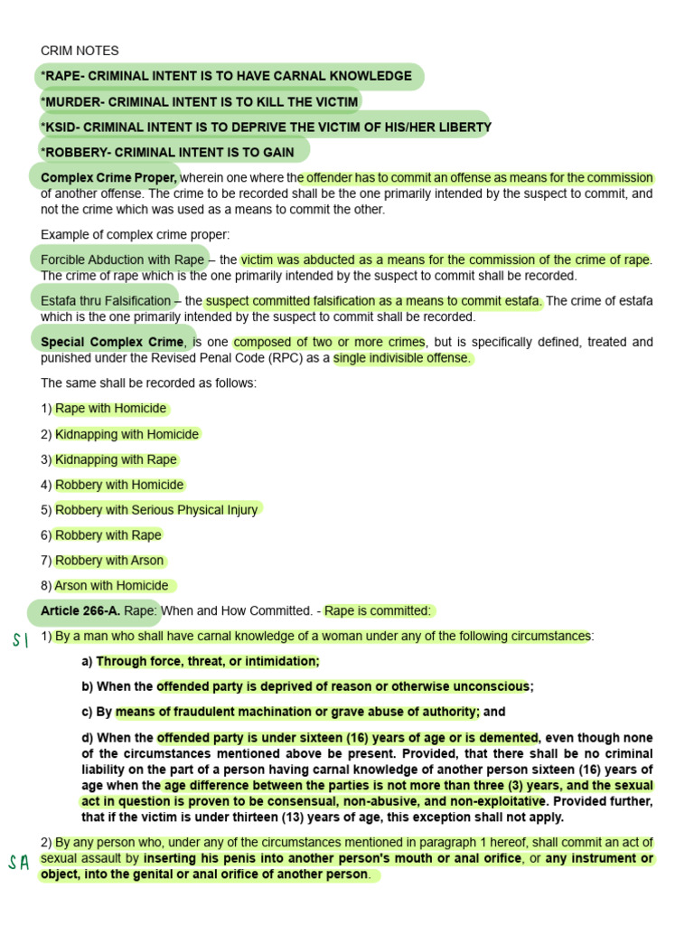 Crim Notes | PDF