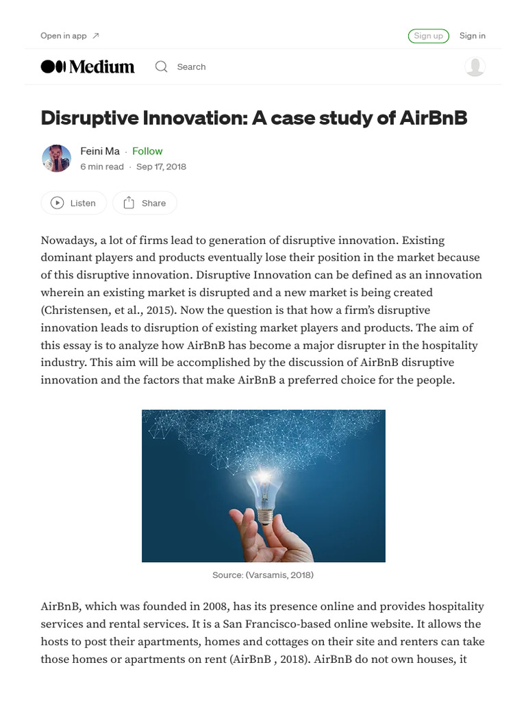 Case Study - Disruptive Innovation - A Case Study of AirBnB - by Feini ...