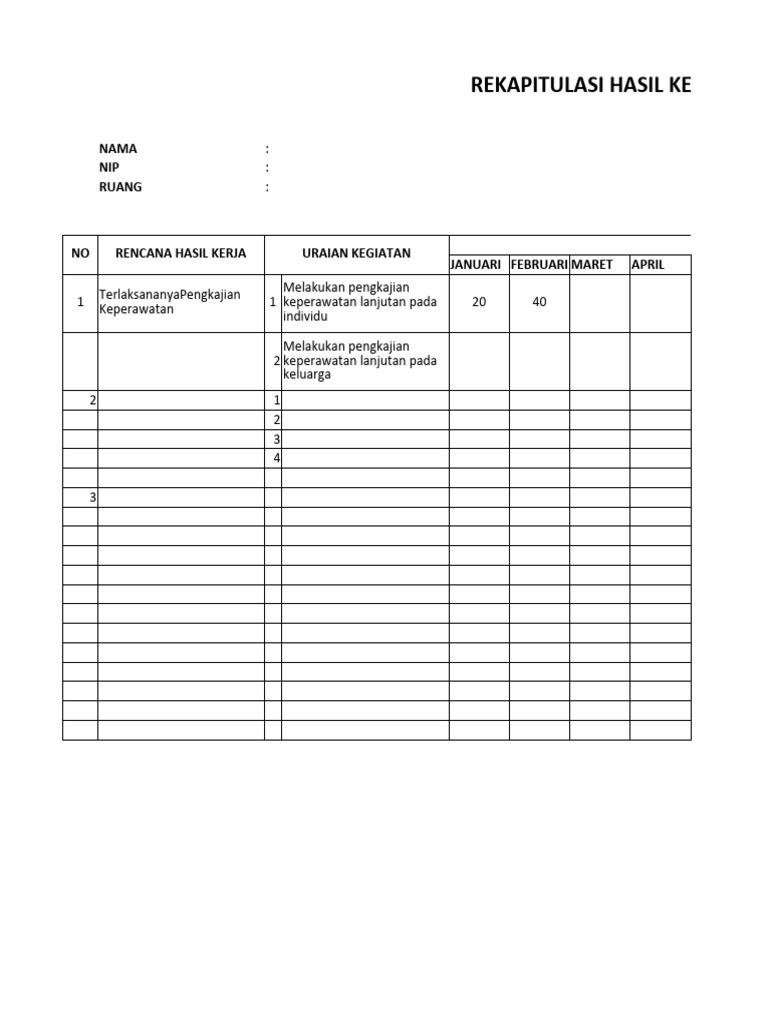 Rekap RHK Tahun 2023 | PDF