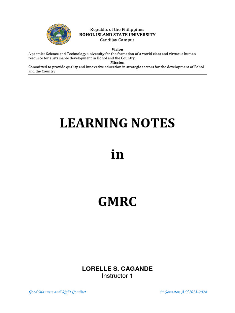 Module 3 Lesson 3 Material GMRC | PDF