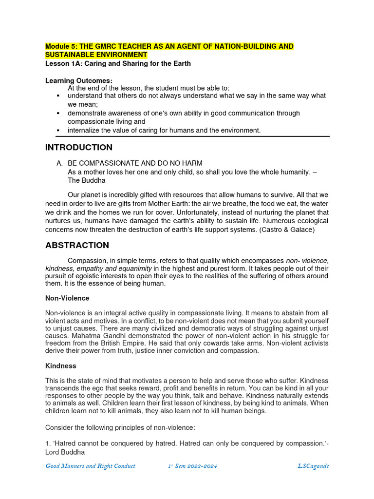 Module 5 Lesson 1A Material GMRC | PDF