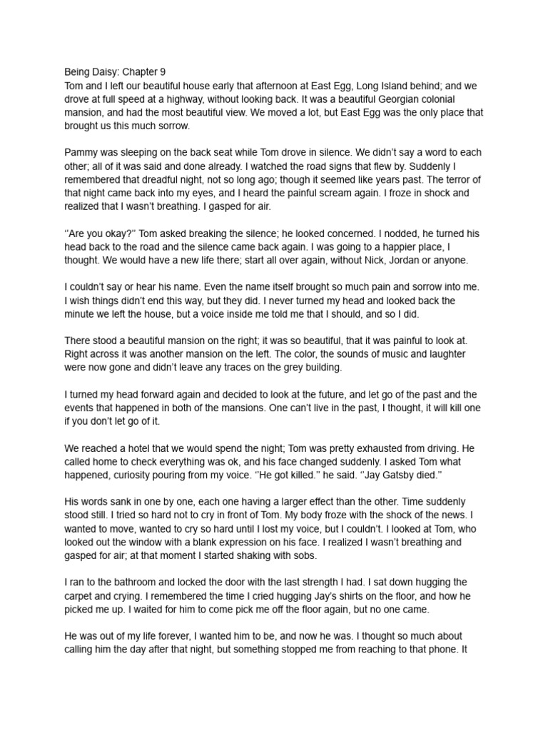 The Great Gatsby Being Daisy Chapter 9 Pdf