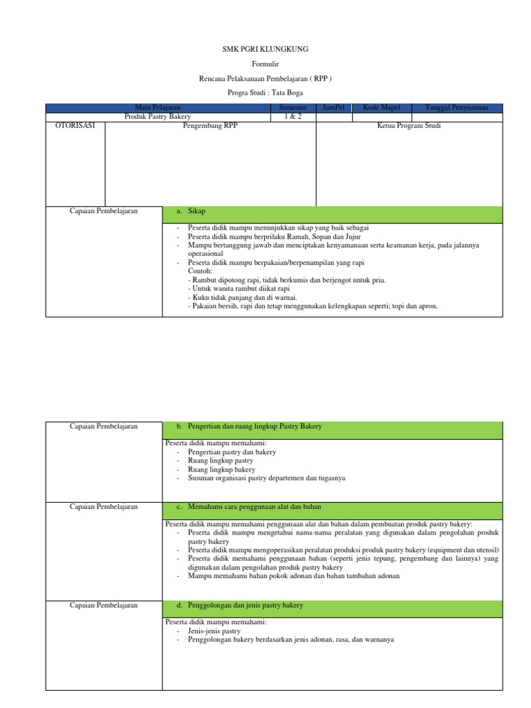 Rencana Pembelajaran Semester | PDF