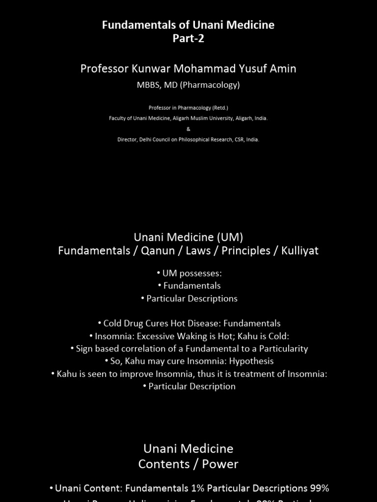 Fundamentals of Unani Medicine Part-2 | PDF