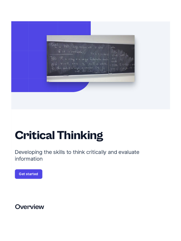 Critical Thinking | Download Free PDF | Critical Thinking | Argument
