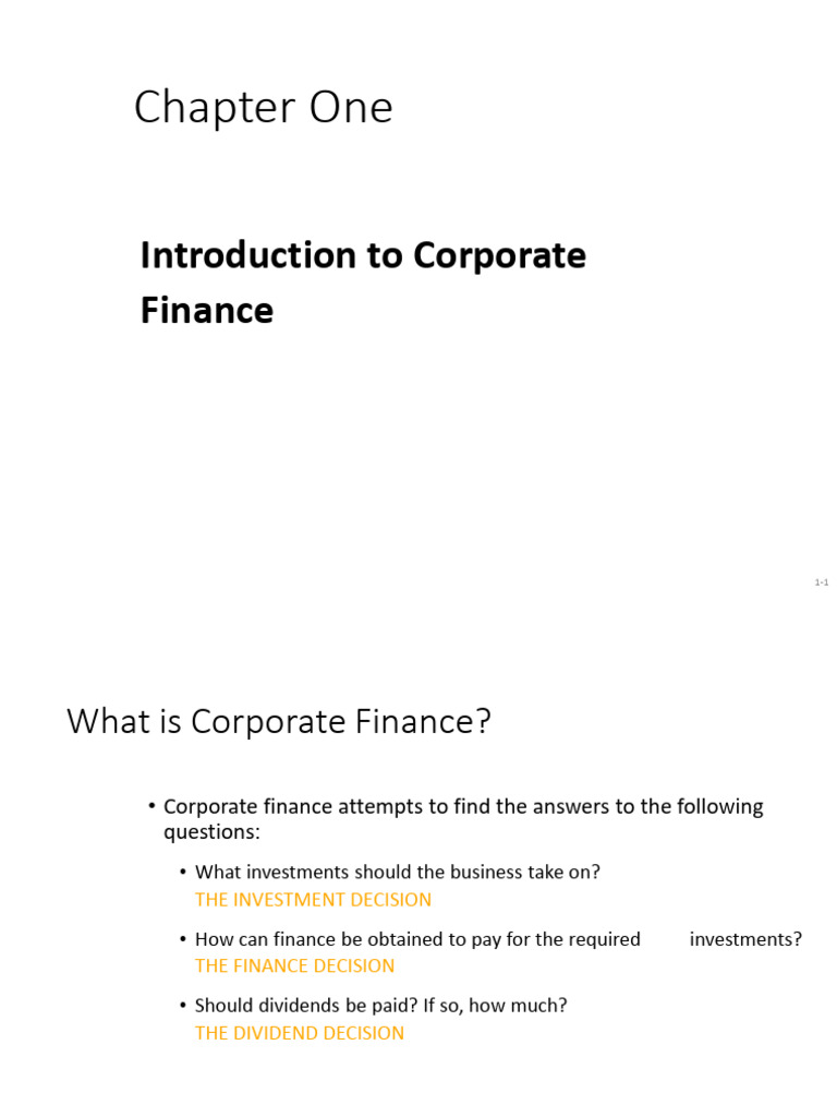 Introduction To Corporate Finance | PDF | Equity (Finance) | Investing