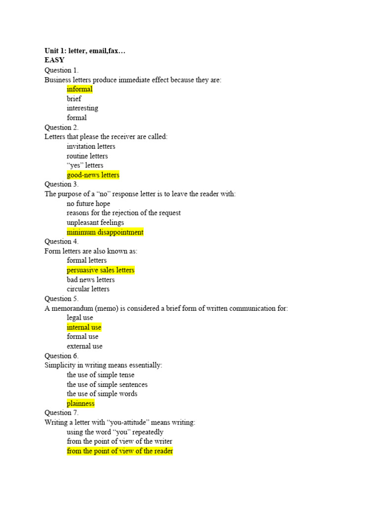 Unit 1 - Letter | PDF