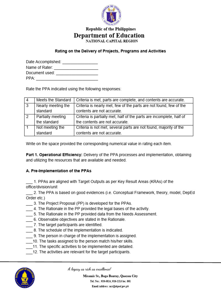 Tool-Delivery of PPA | PDF