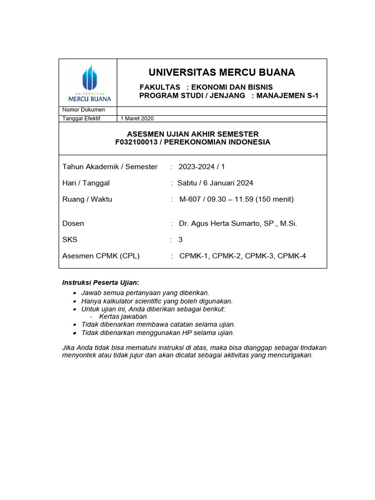 Soal UAS PI Ganjil 2023-2024 - OBE | PDF