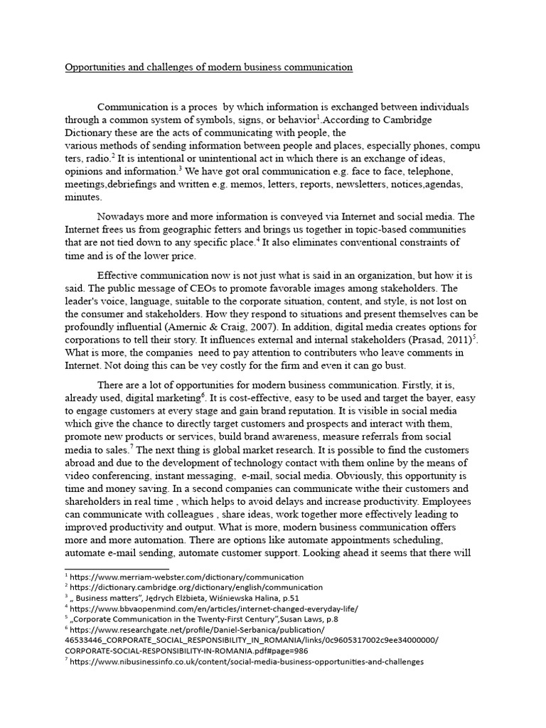 Modern Business Communication Challenges | PDF