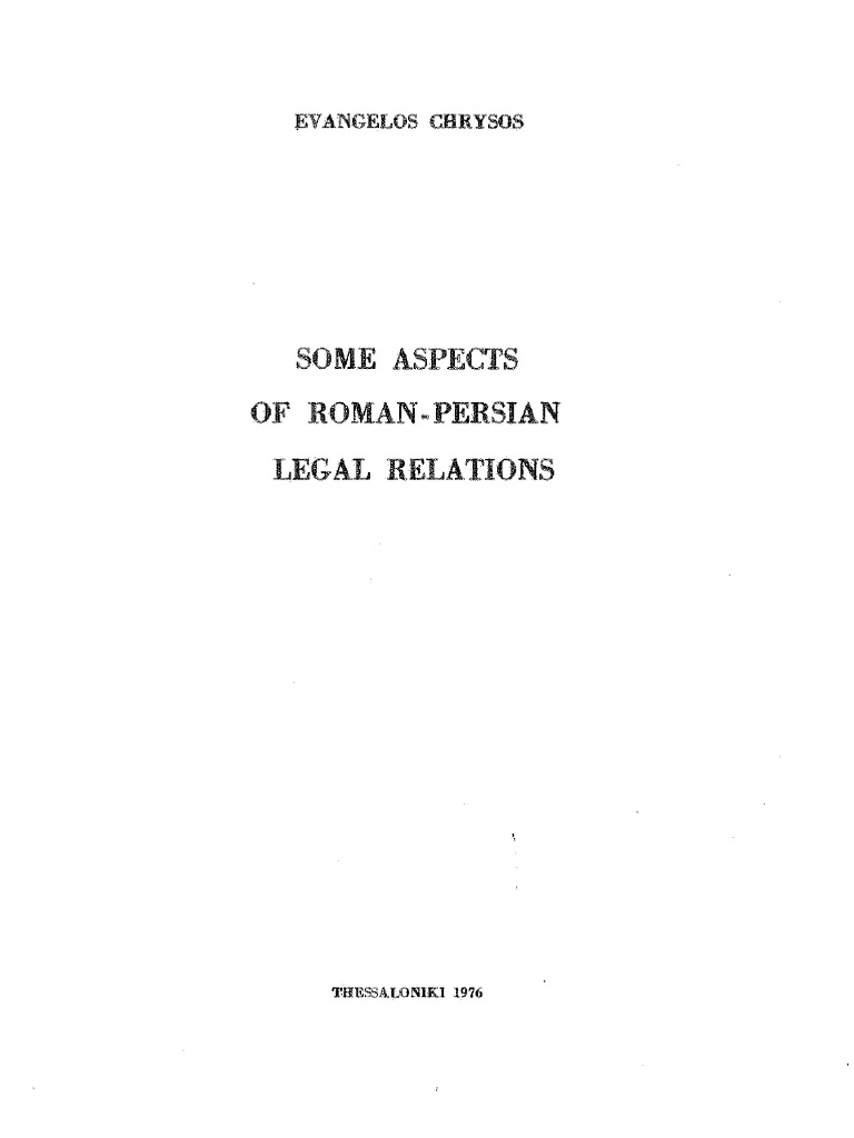 1976 Some Aspects of Roman Persian Legal | PDF