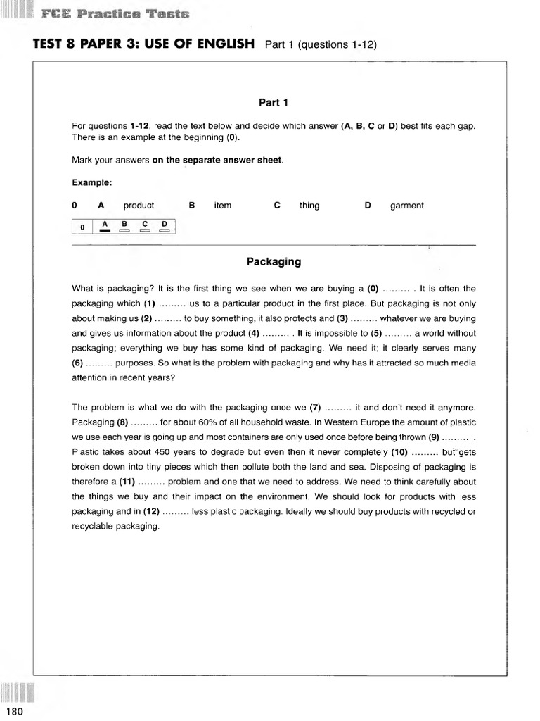 FCE Practice Tests With Key 2012 Copy-181-184 Organized | PDF