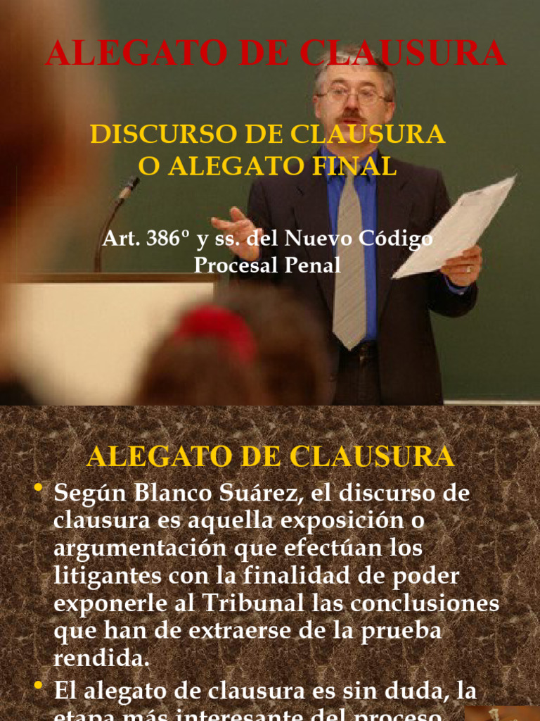 Discurso de Clausura o Alegato Final | PDF