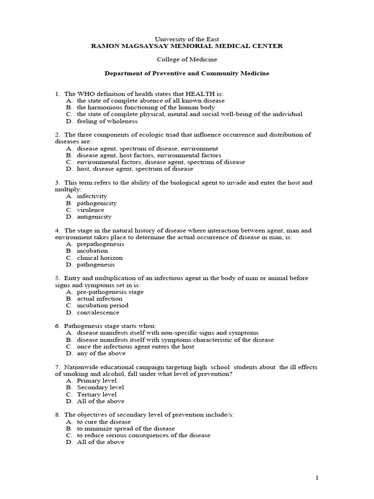 Prev Med Questions Complete | PDF