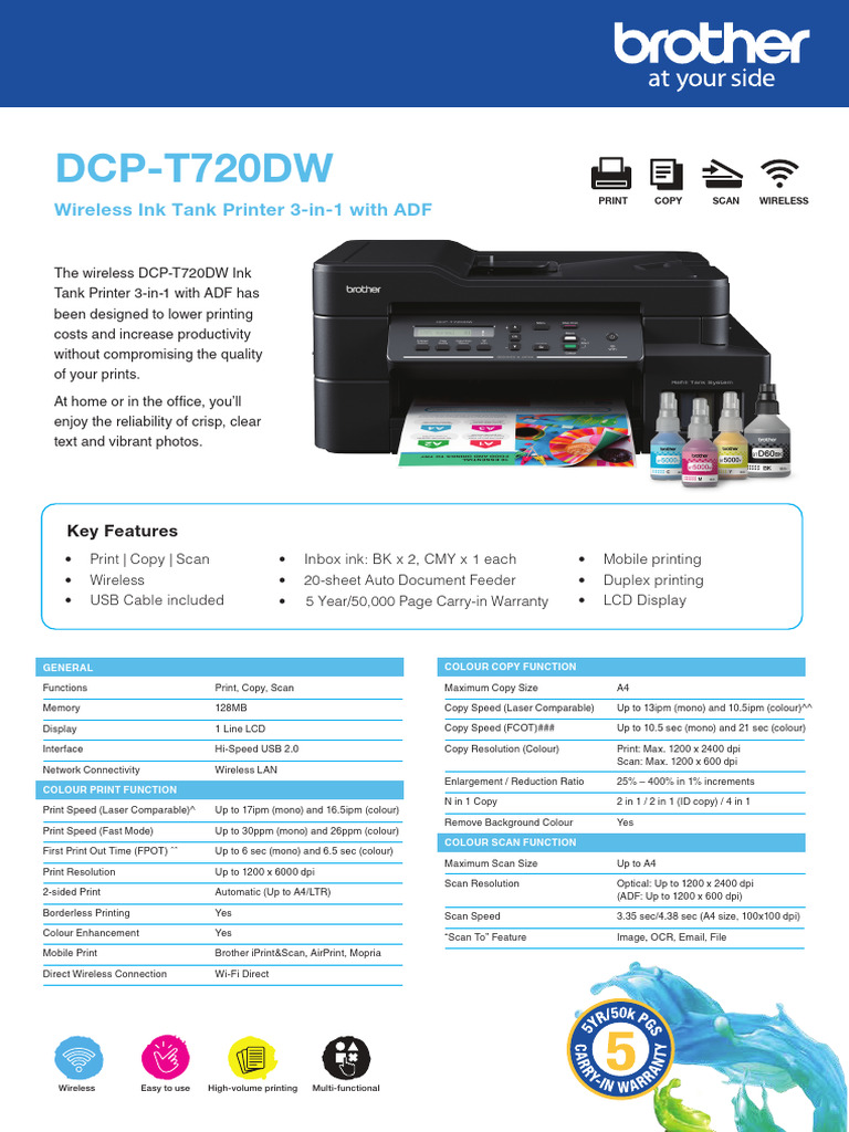 DCP t720dw Data Sheet | PDF