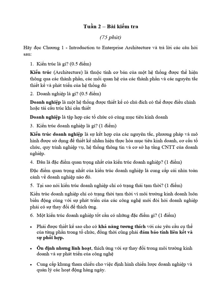 Tuần 2 - Bài kiểm tra | PDF