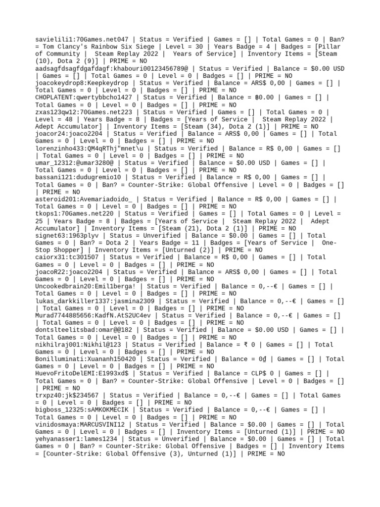 1900x Steam Accounts | PDF