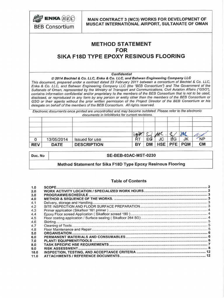 SE-BEB-03AC-MST-0230 MS For SIKA F18D Type Epoxy Resinous Flooring | PDF