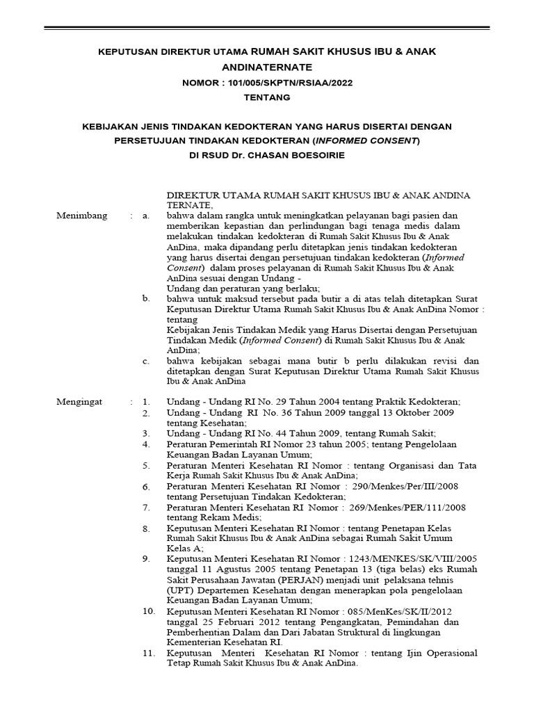 Kebijakan Tindakan Invasif | PDF