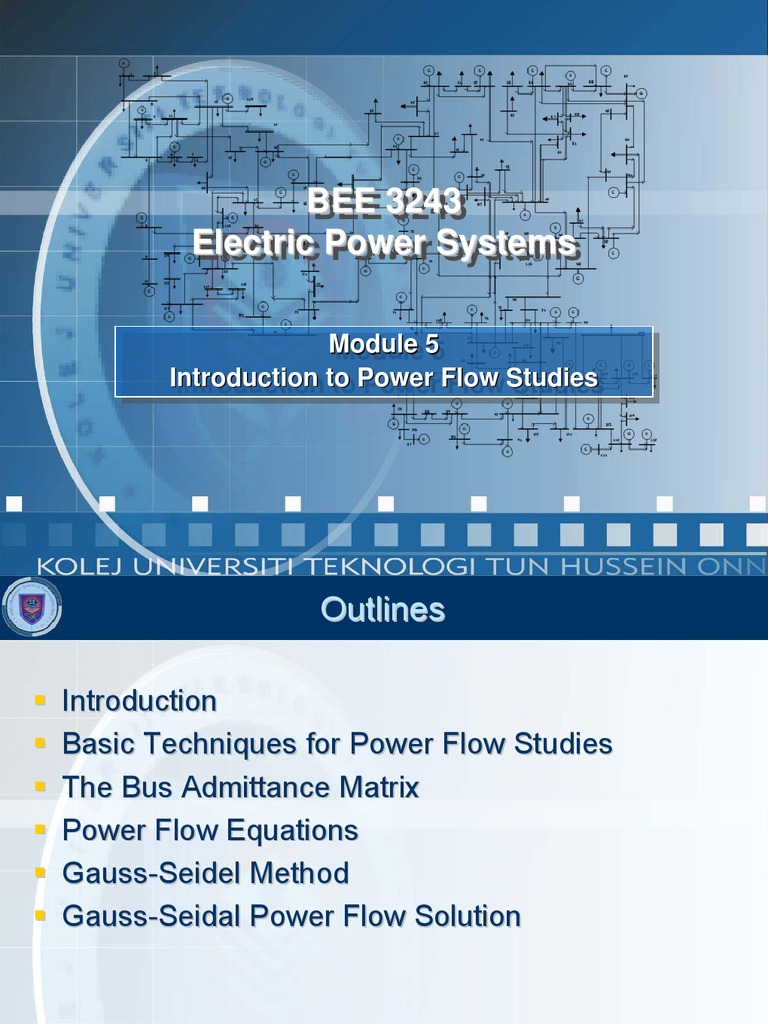 Module 6 Introduction to Power Flow Studies | Electric Power ...