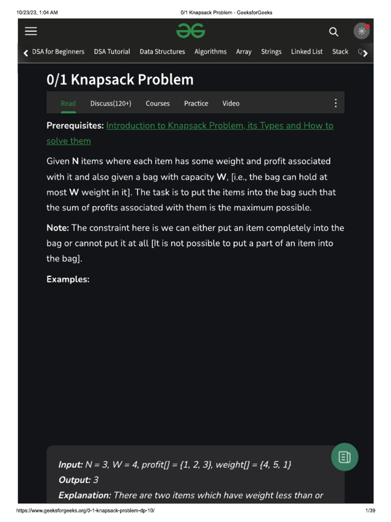 Knapsack | PDF