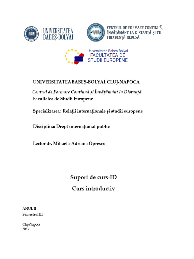 Suport de Curs-Drept International | PDF