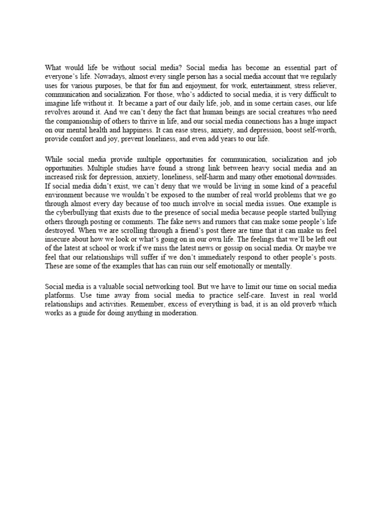 Life Without Social Media: Pros and Cons | PDF | Lifestyle
