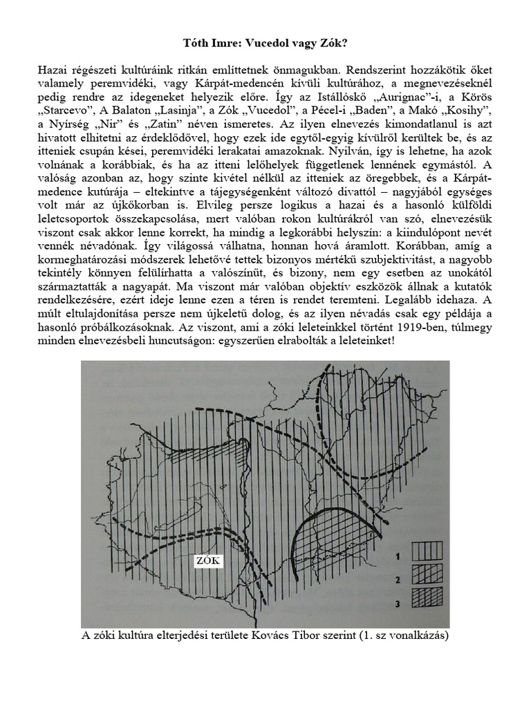 Tóth Imre: Vucedol Vagy Zók? | PDF