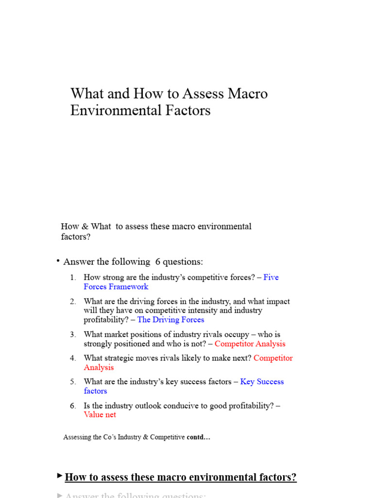 What and How To Assess Macro Environmental Factors | PDF