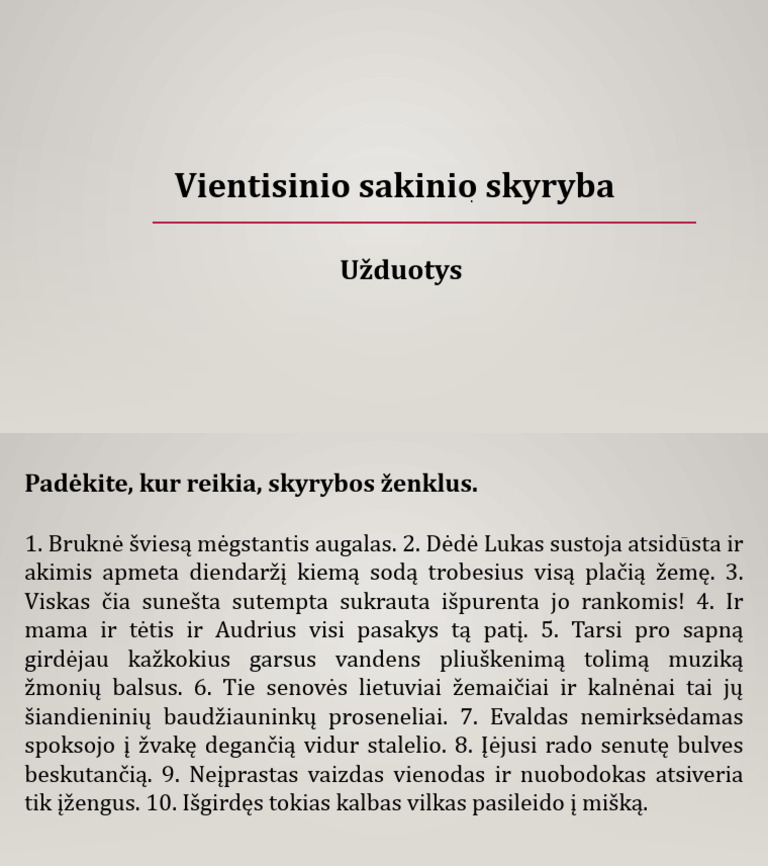 Vientisinio Sakinio Skyryba | PDF