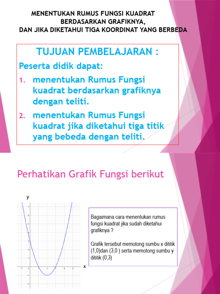 Menentukan Rumus Fungsi Kuadrat Berdasarkan Grafik Fungsi | PDF | Sains & Matematika