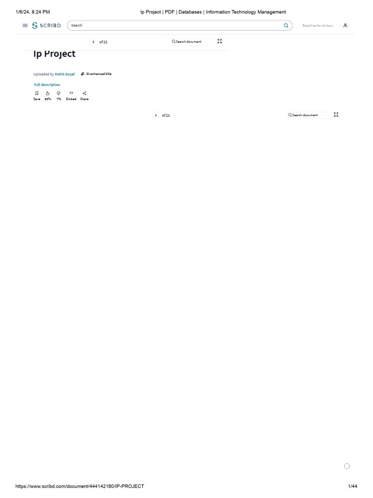 Ip Project - PDF - Databases - Information Technology Management | PDF