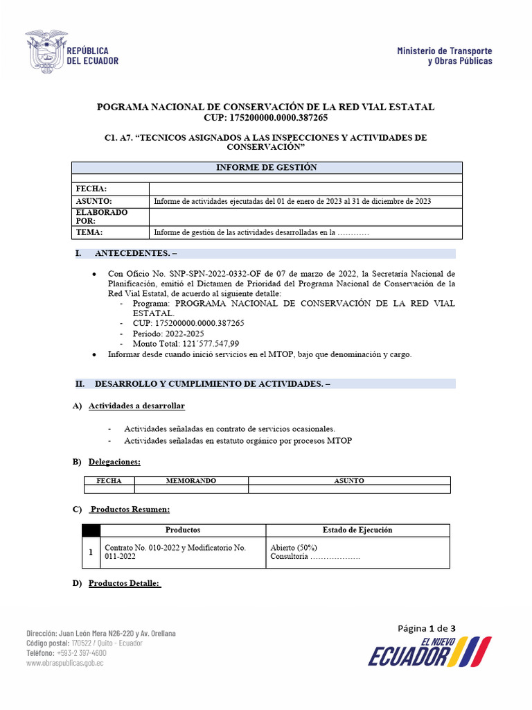 Informe de Gestión 2023 PNC A70373611001703622051 | PDF