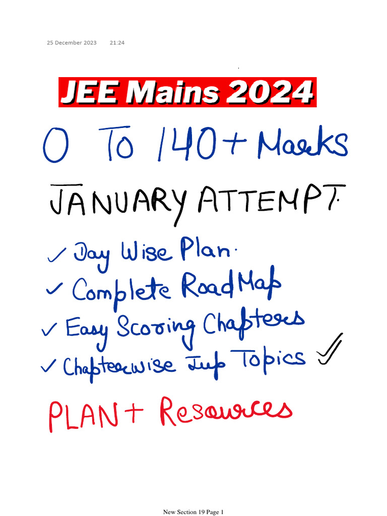 JEE Mains 2024 Easy SCORING Chapters | PDF
