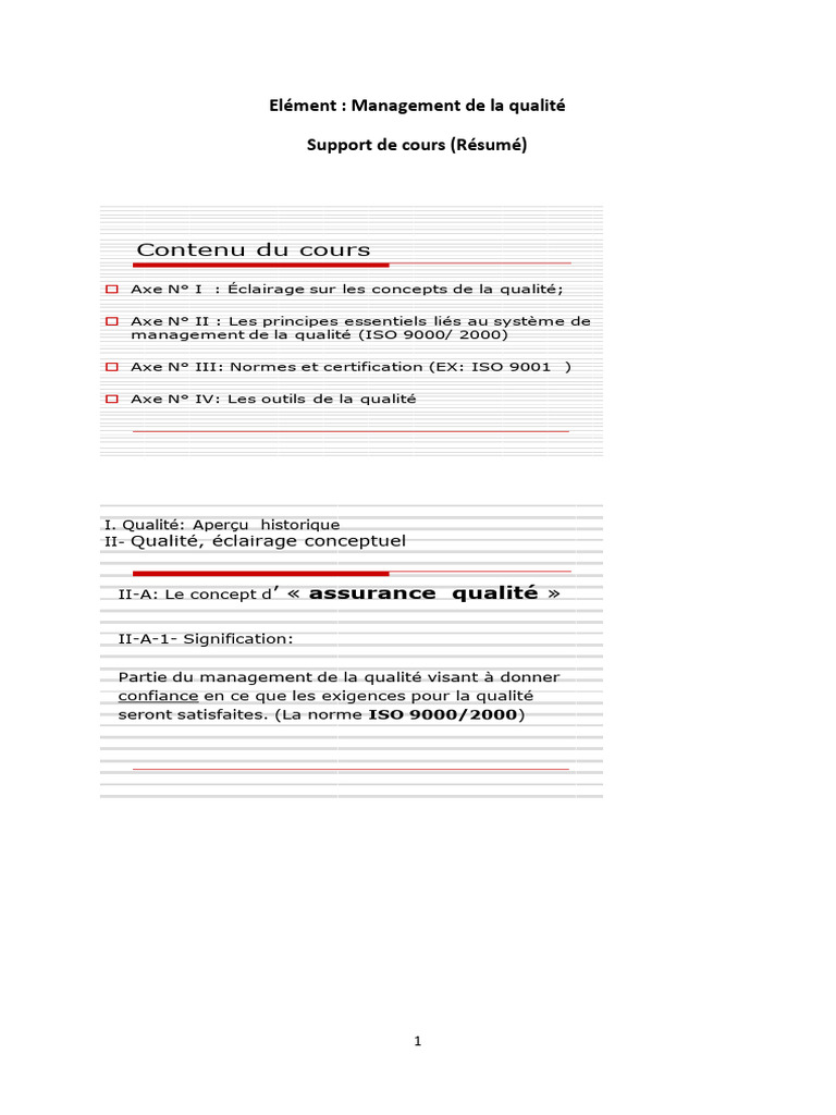 SUPPORT DE COURS DE MQ Ière partie ( Axe I et II)- 2023- 2024 | PDF SUPPORT DE COURS DE MQ Ière partie ( Axe I et II)- 2023- 2024 | PDF