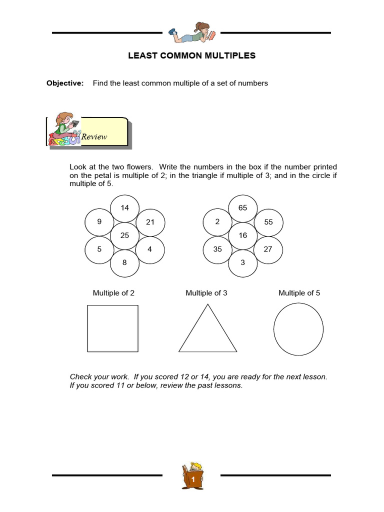 Least Common Multiples | PDF | Language Arts & Discipline | Teaching ...