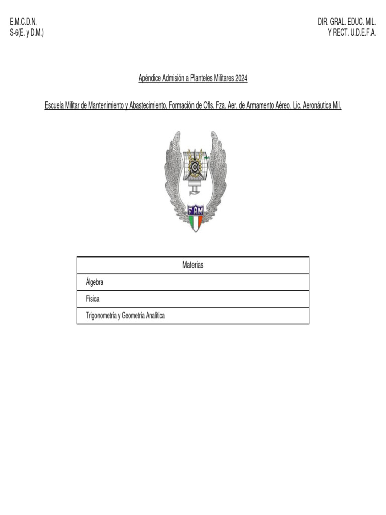 E.M.C.D.N. S-6 (E. y D.M.) Dir. Gral. Educ. Mil. Y RECT. U.D.E.F.A | PDF | Cinemática | Importar