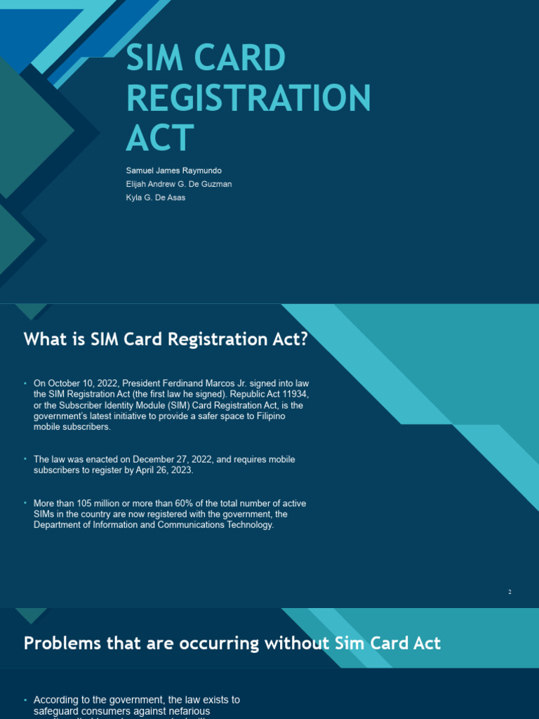 Sim Card Registration Act | PDF