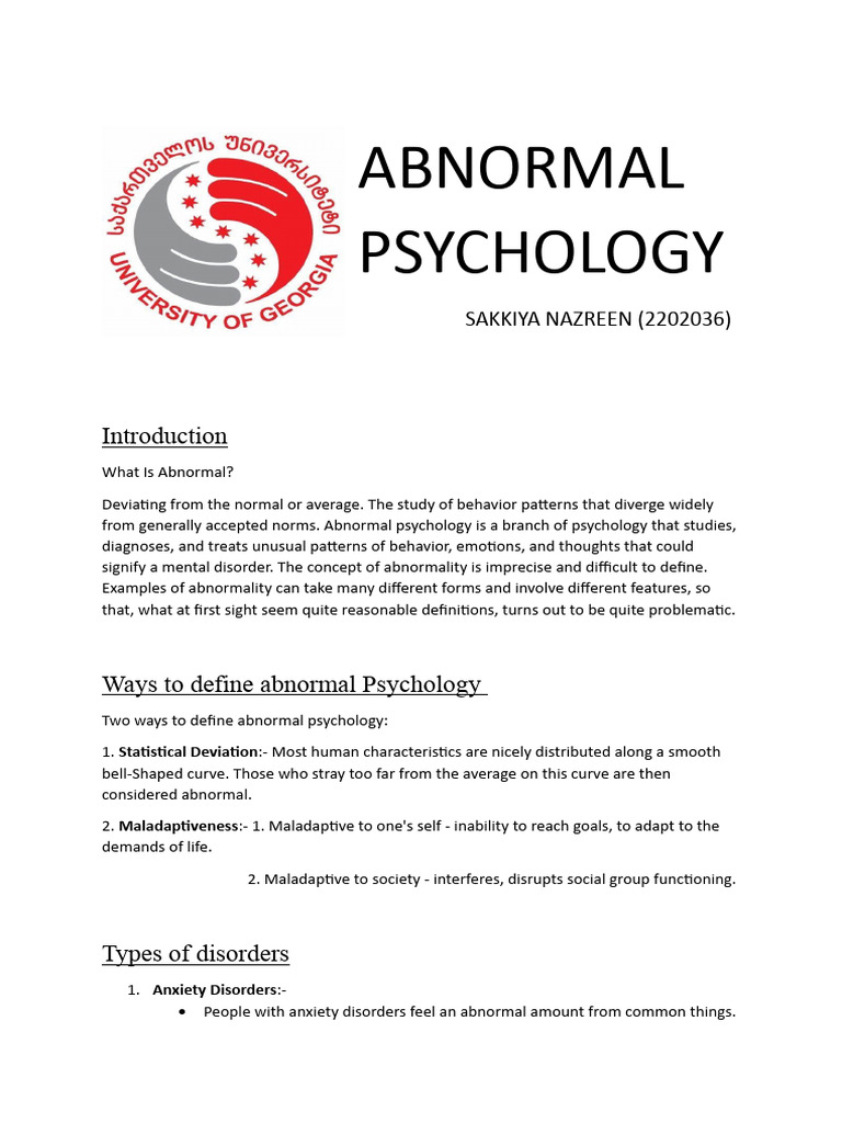 Abnormal Psychology | PDF