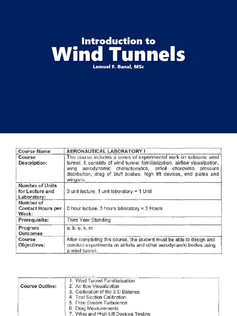 Wind Tunnels and Application | PDF