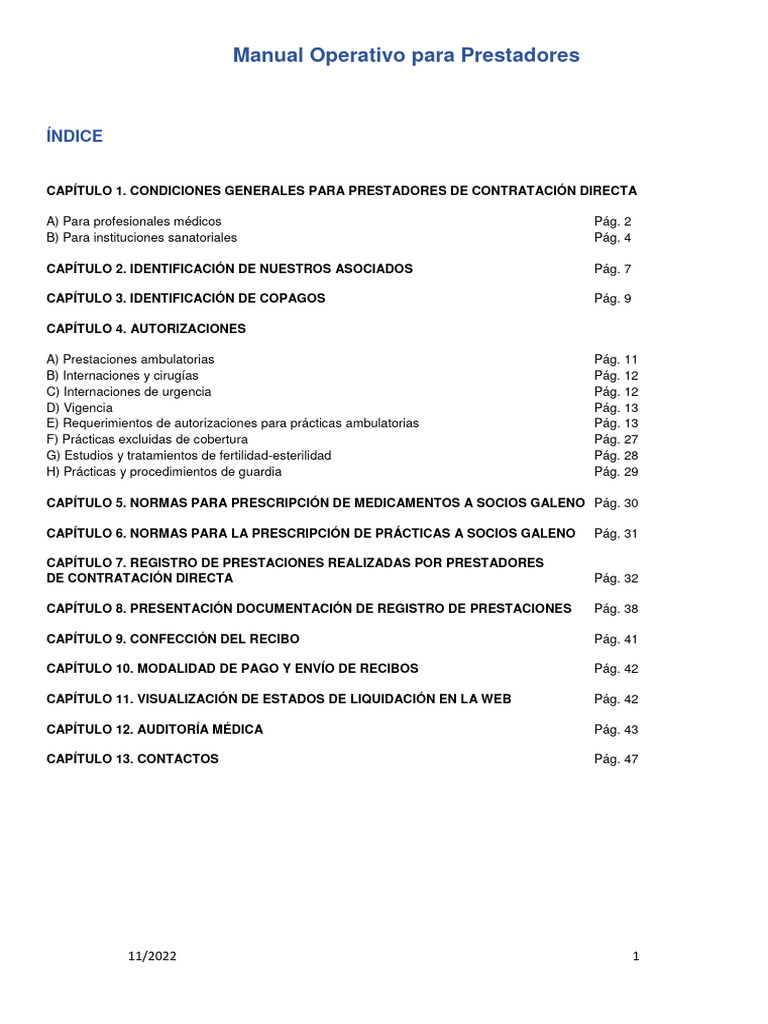 Manual Operativo Galeno | PDF