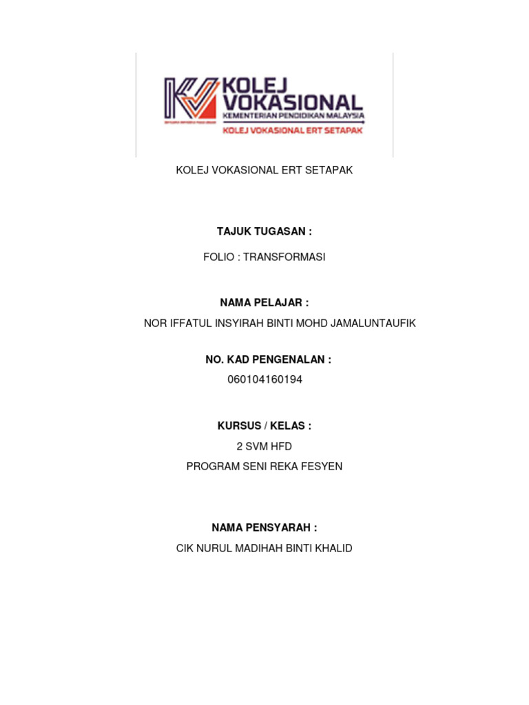 Transformasi dalam Reka Fesyen | PDF | Seni & Disiplin Bahasa