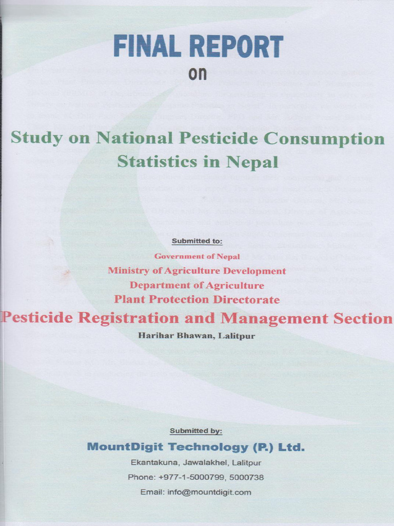 Pesticide Consumption in Nepal Report | PDF | Pesticide | Survey ...