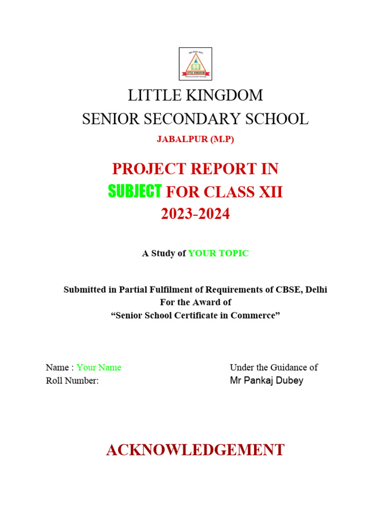 Front PG., Acknowledgement & Certificate | PDF