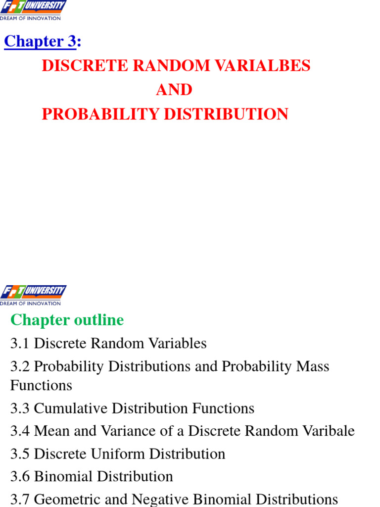 Chapter 3_Discrete Radom Variables and Probability Distribution | PDF | Probability Distribution ...